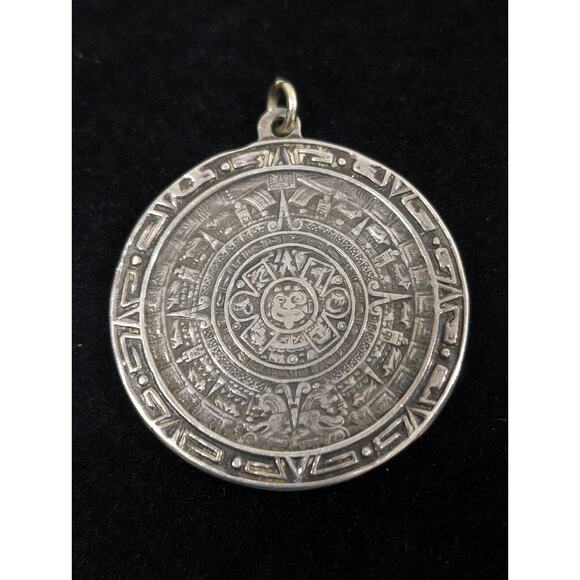 Unbranded | Jewelry | 925 Sterling Silver Vintage Mexico Aztec Calendar ...